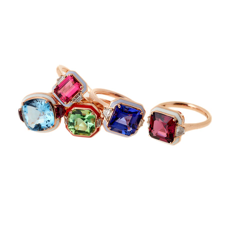 Gemma Ring - Pink Tourmaline - Diamonds